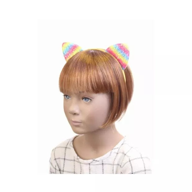 Sparkly Rainbow Cat Ears On An Aliceband | Anilas UK