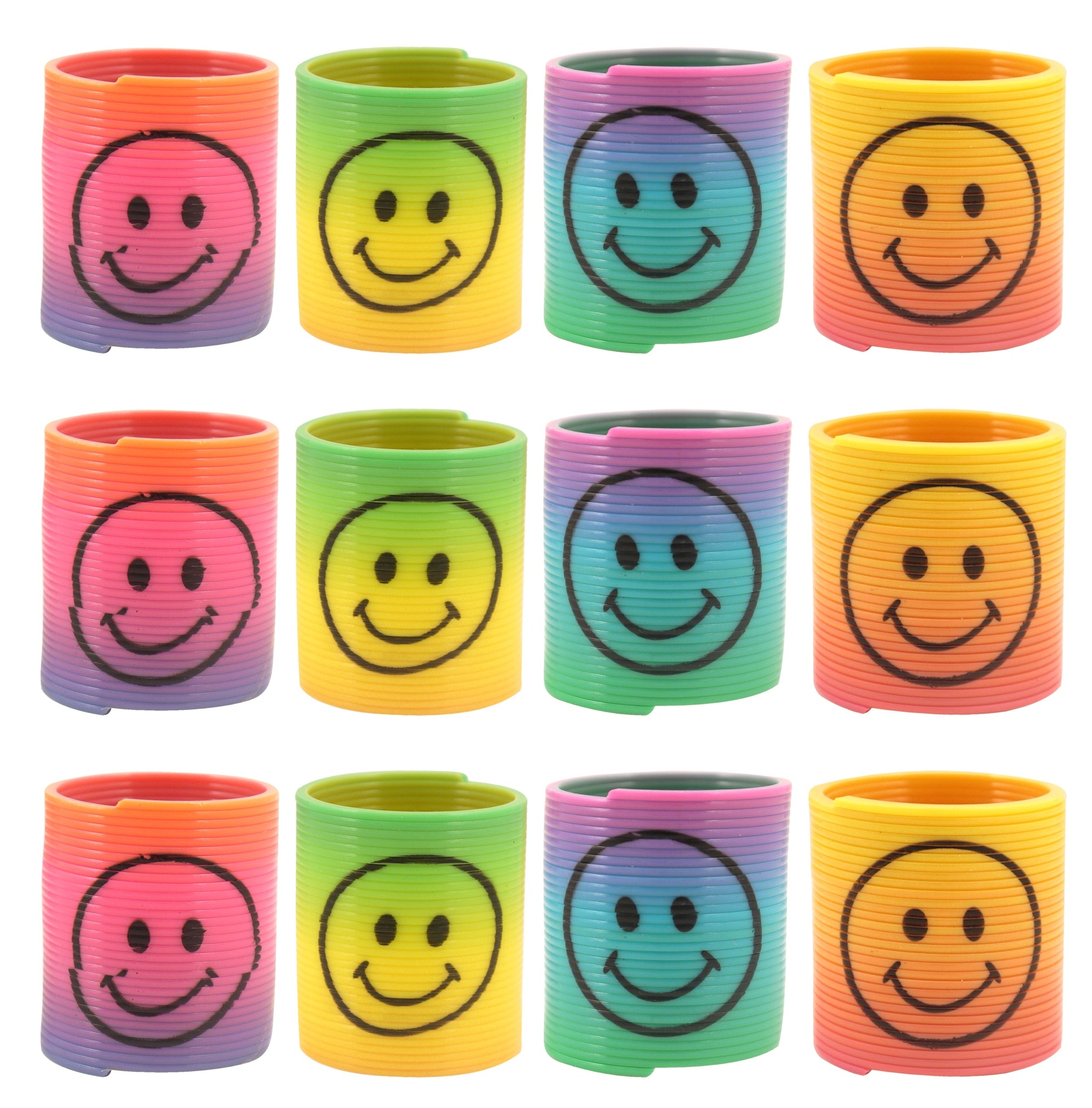 Mini Rainbow Springs with Smiling Faces (3.5cm) (Pack of 12) – Anilas UK