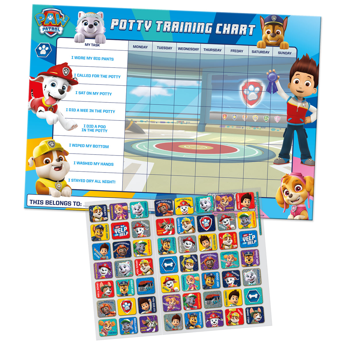 Paw Patrol Potty Training Reward Chart | Anilas UK