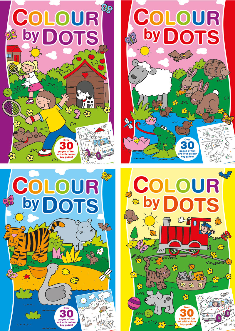 Colour By Dots Colouring Book (Set of 4) | Anilas UK