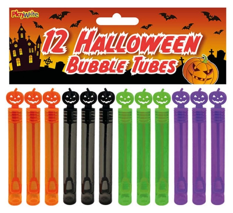 Halloween Pumpkin Mini Bubble Tubes with wand (Pack of 12) – Anilas UK
