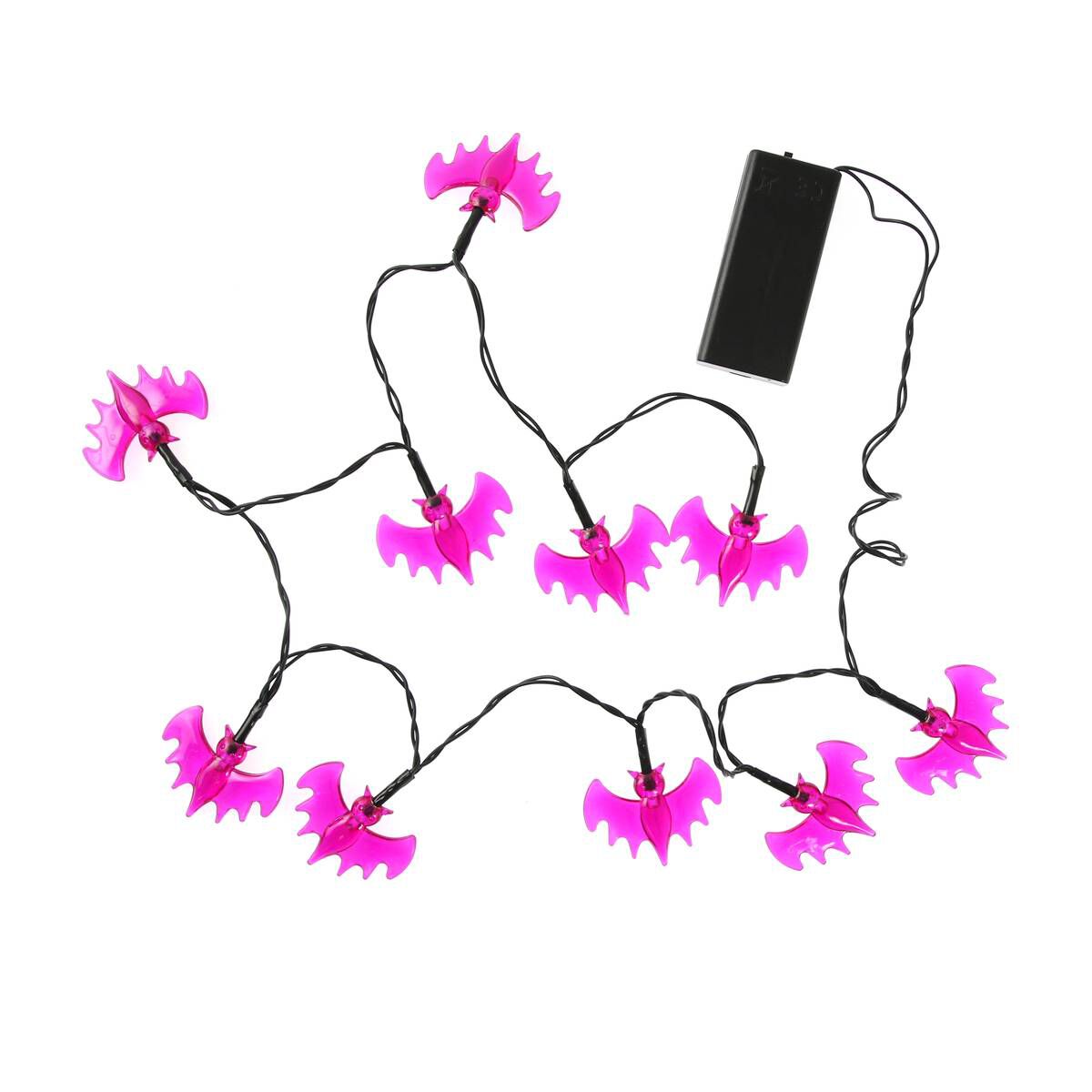 Halloween 8 Light Up LED Purple Bat Lights | Anilas UK