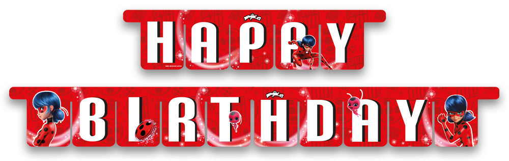 Miraculous Ladybug "Happy Birthday" Banner | Anilas UK