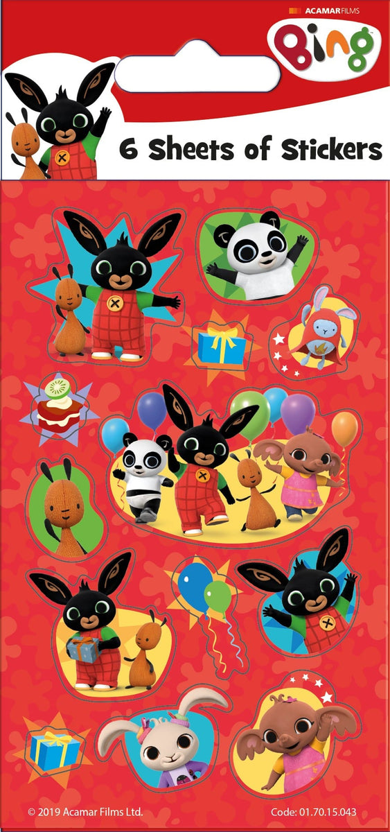 Bing Party Sticker Pack | Anilas UK