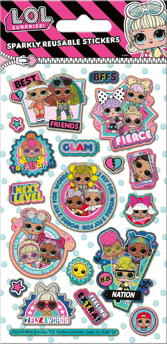 L.O.L Surprise Next Level Reusable Foil Stickers | Anilas UK