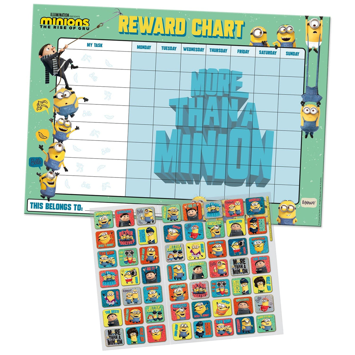 Minions Reward Chart | Anilas UK