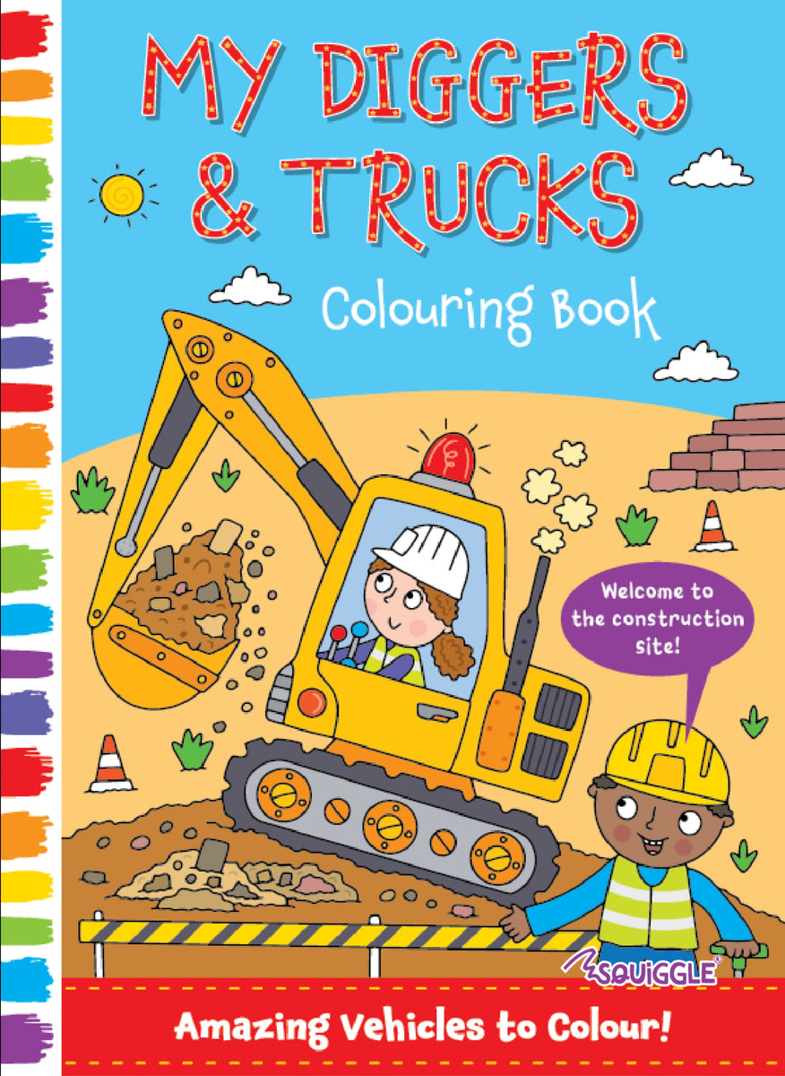 My Diggers & Trucks Colouring Book | Anilas UK