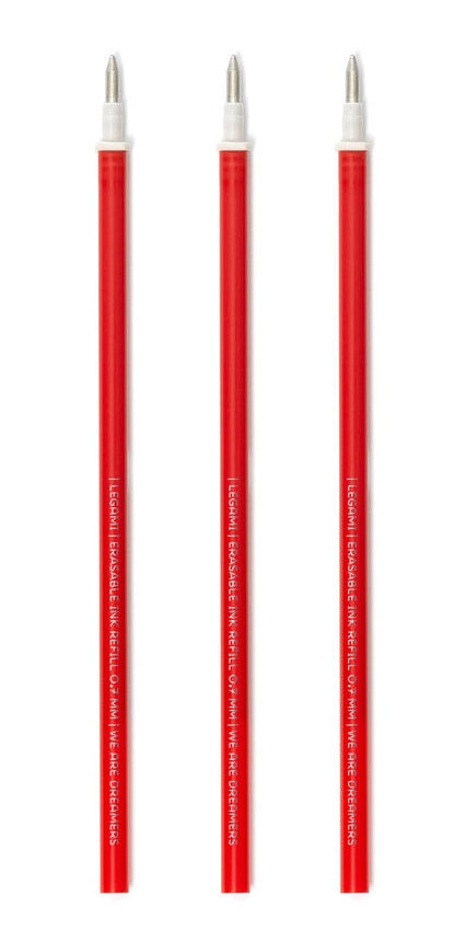 Legami Set of 3 Red Ink Refill for Erasable Pen – Anilas UK
