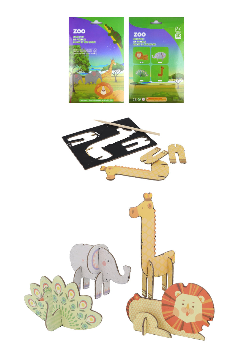 Zoo Scratch Art 3D Model (Glow in the Dark) | Anilas UK