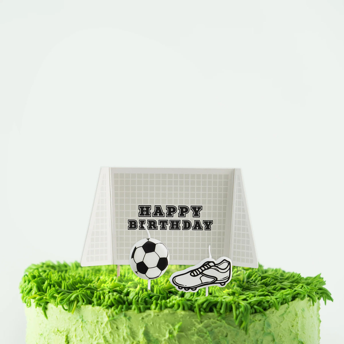 Football Theme Goal Cake Topper and Pick Birthday Cake Candle Set ...
