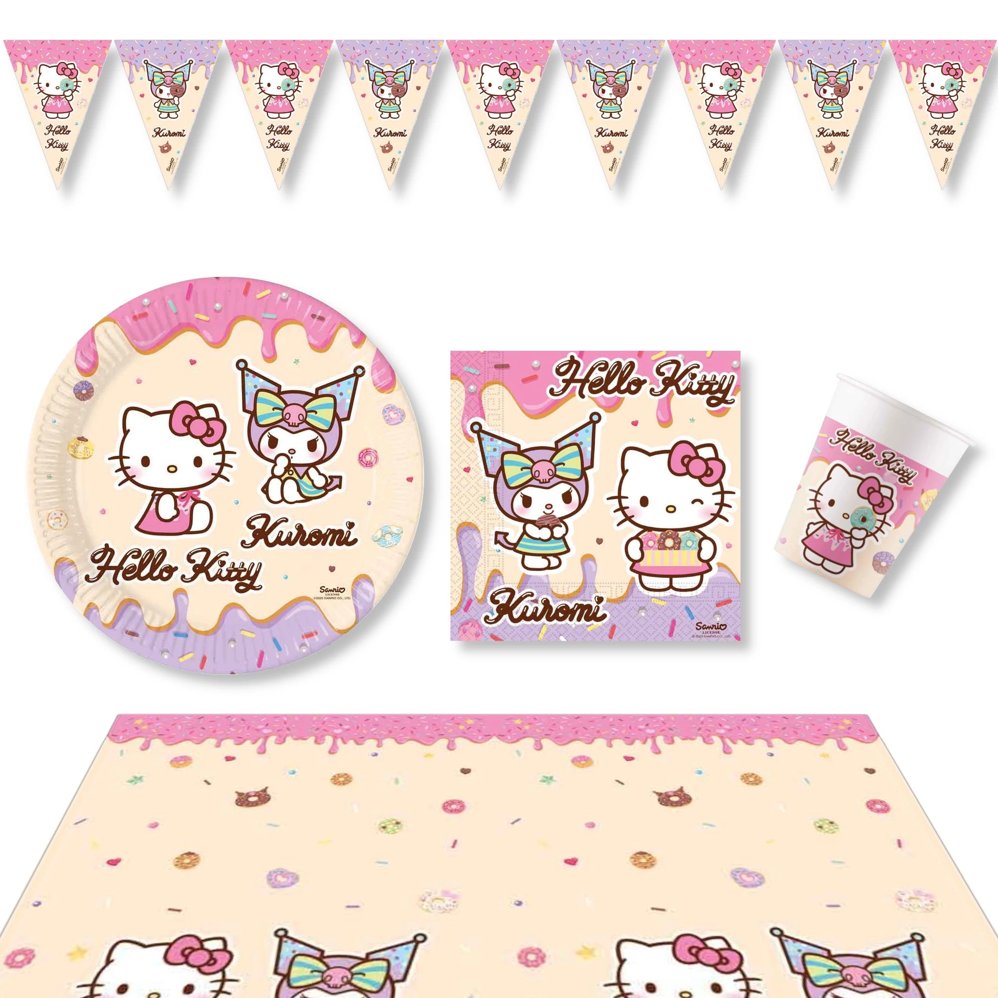 Hello Kitty and Kuromi Party Pack for 8 people – Anilas UK