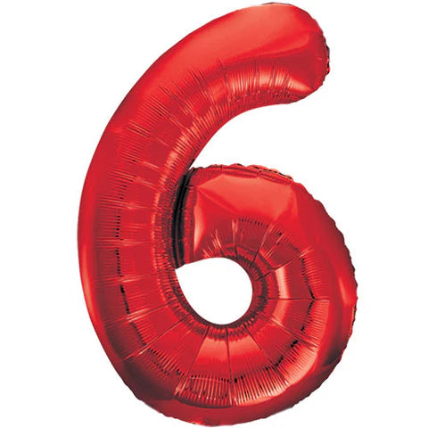 Red Jumbo Numeral 6 Balloon 86cm – Anilas UK