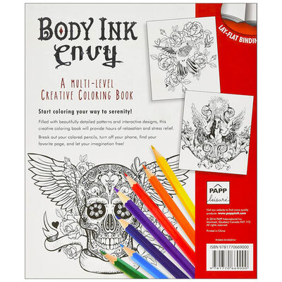 Body Ink Envy Adult Colouring Book | Anilas UK