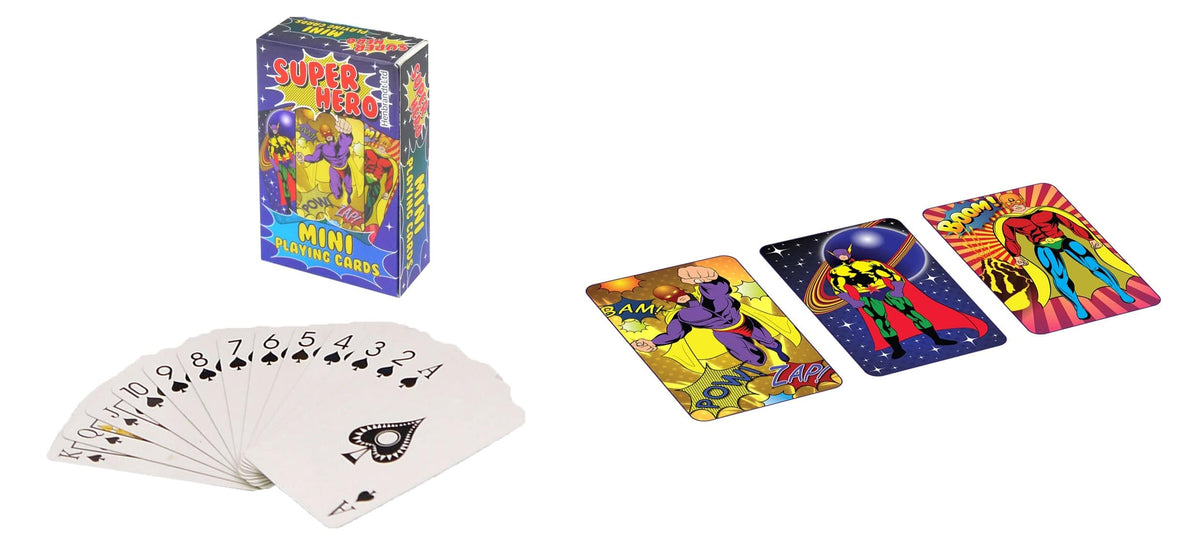 12 Sets of Mini Super Hero Playing Cards | Anilas UK
