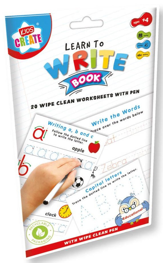 Learn to Write Book (with Wipe Clean Pen) | Anilas UK