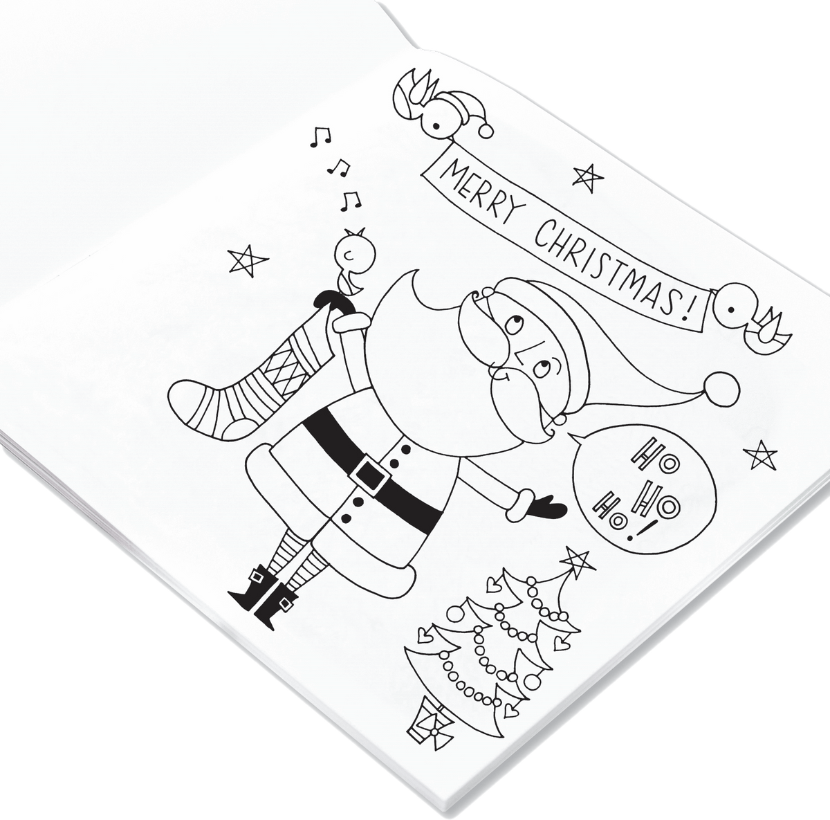 Christmas Santa Scene Colouring Book by Rachel Ellen Designs | Anilas UK